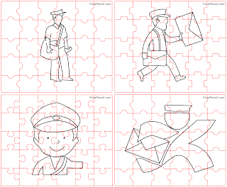 Jigsaw puzzle: Free printable Postman jigsaw puzzle game drawing ...