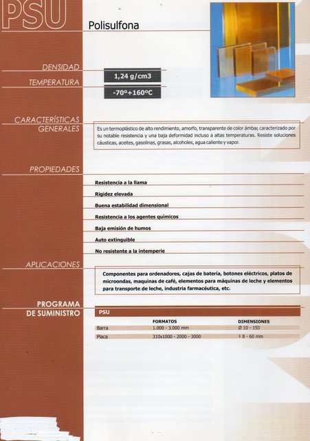 Vengo de la Edad del Plástico: Polisulfona (PSU)