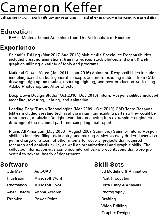 Cameron Keffer: Resume