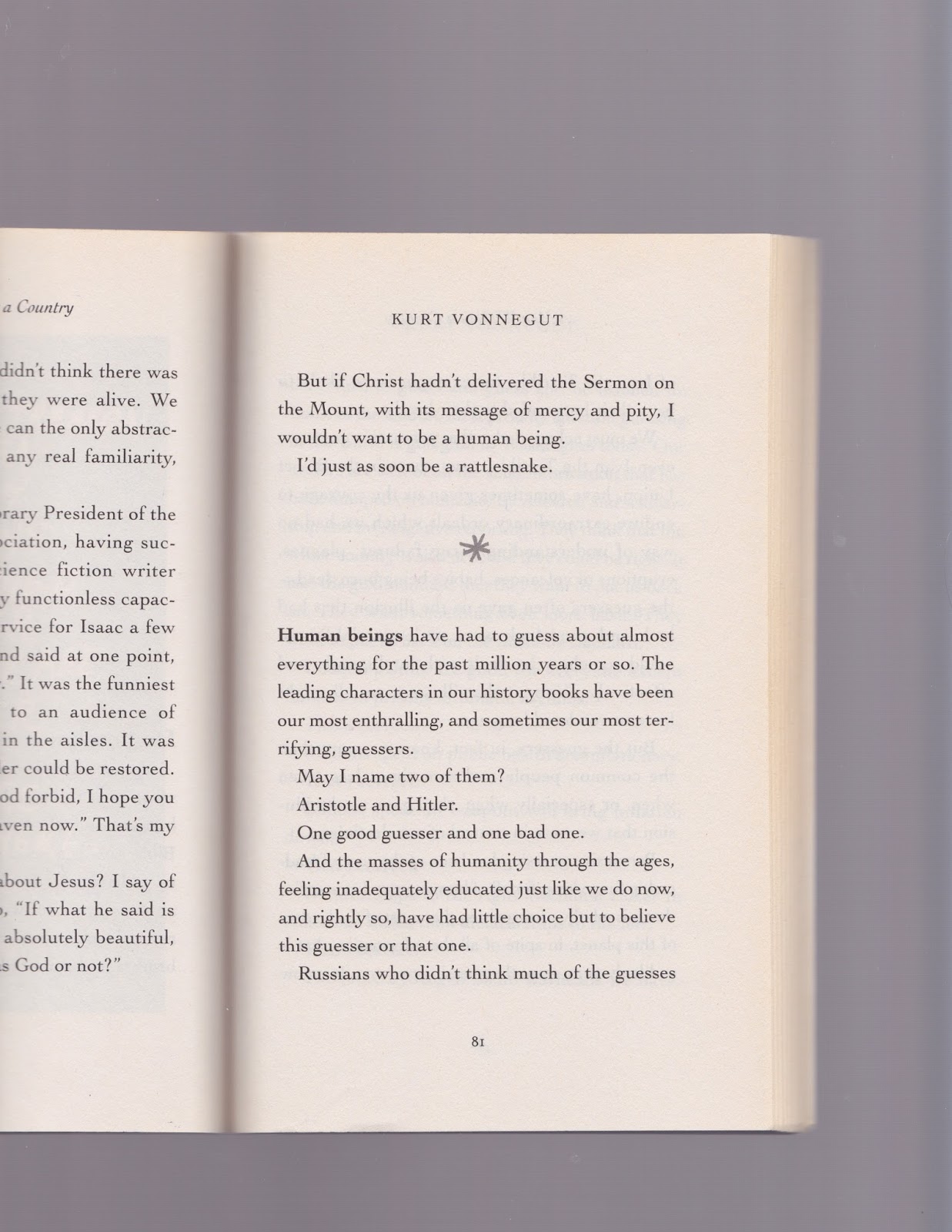 CoPhilosophy: Section 8-A Man Without A Country reading and quiz questions