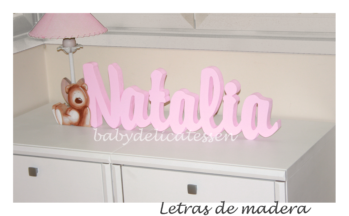 BABY DELICATESSEN LETRAS DE MADERA: NATALIA CON OSO