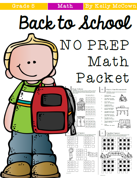 Kelly McCown: Back To School NO PREP Math
