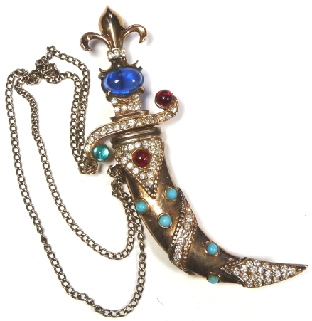 Gillian Horsup Vintage Jewellery: GILDED DAGGER BROOCH IN TWO PARTS ...