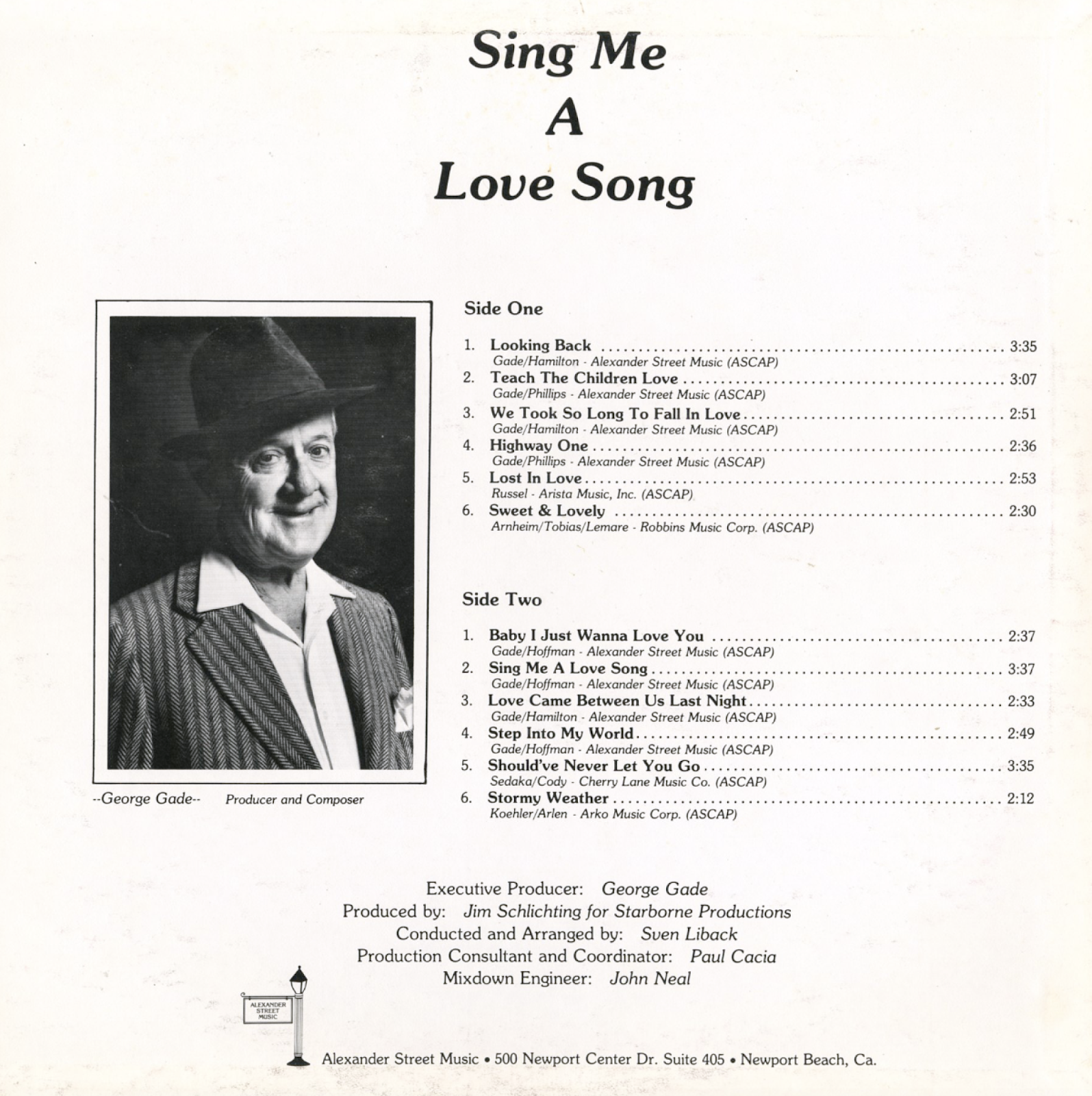 Unearthed In The Atomic Attic: Sing Me A Love Song - George Gade