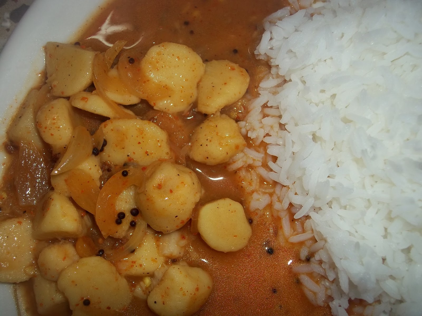 Guntur Cuisine: Chama Dumpala Pulusu ~ Taro Root Gravy Curry(Arbi)