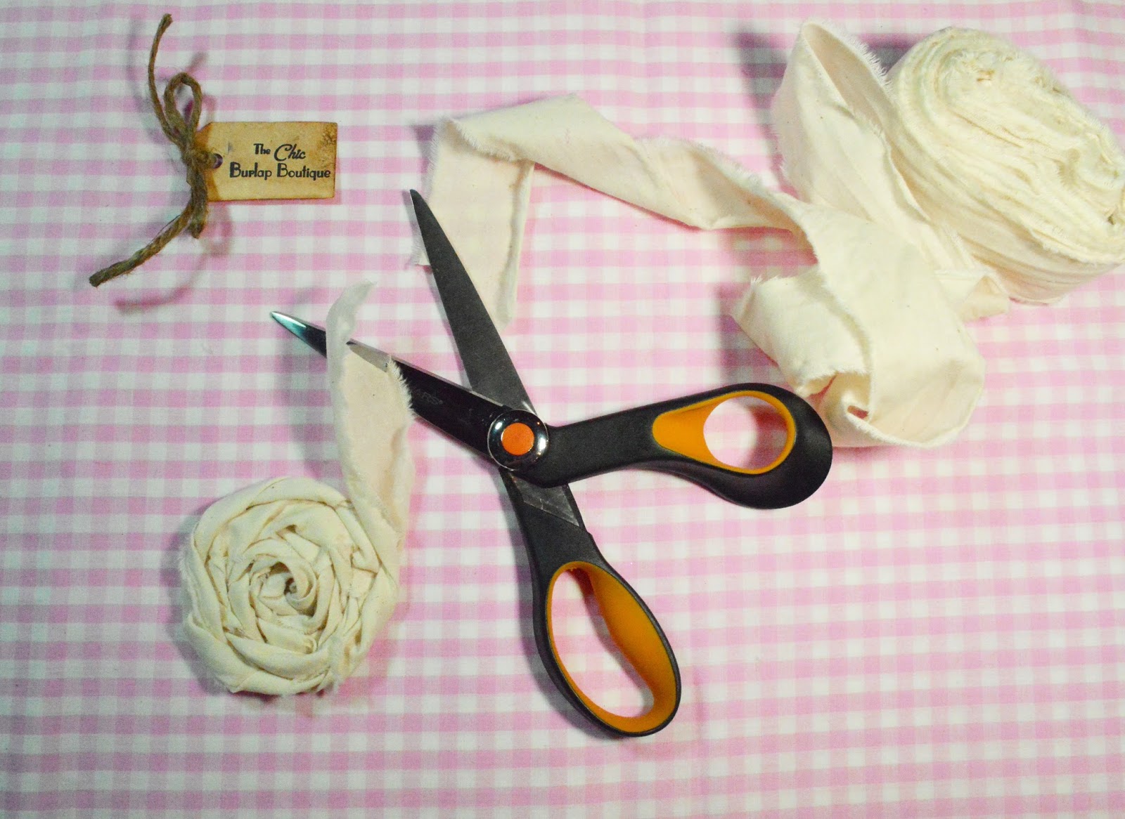 The Chic Burlap Boutique Blog: How to Make an Easy Rolled Fabric Rose ...