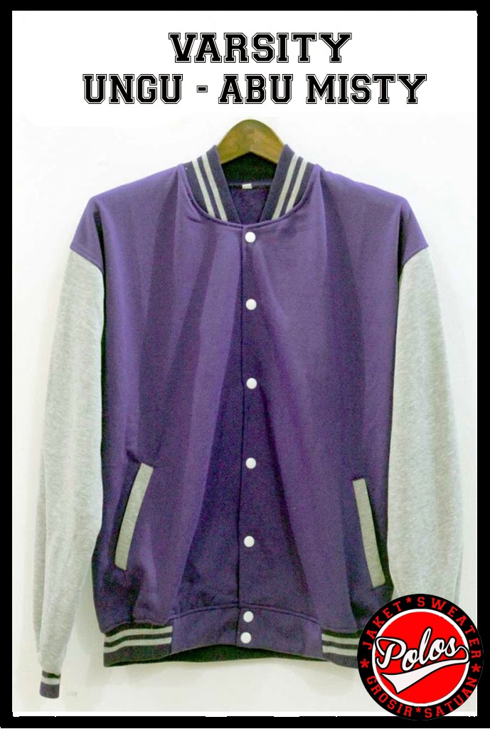 Varsity/ Baseball Basic Ungu - Putih