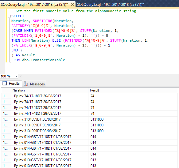 How to Get the first numeric value from the alphanumeric string in sql ... How to Get the first numeric value from the alphanumeric string in sql ...
