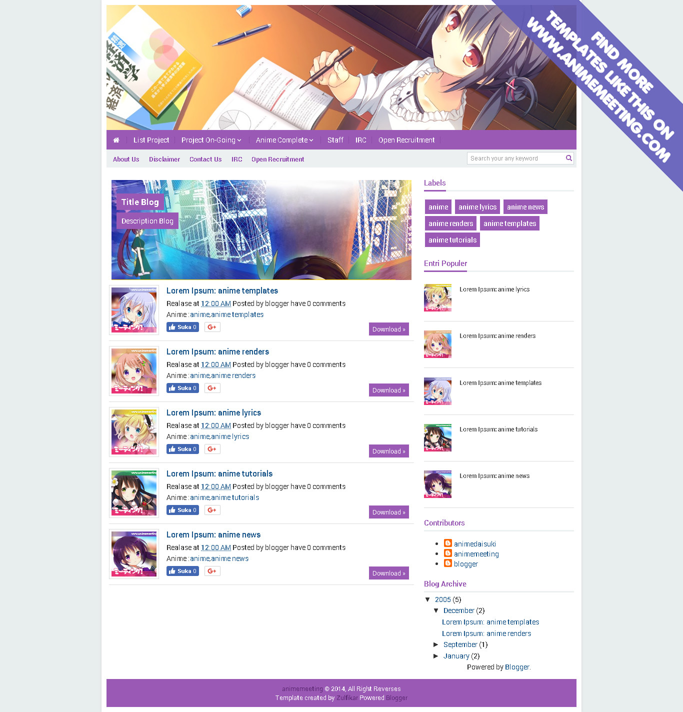 Anime Templates for Blogger: Fan Base