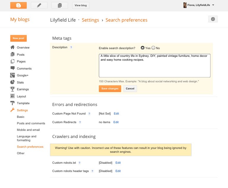 Lilyfield Life: SEO: How does your blog appear in a Google search?