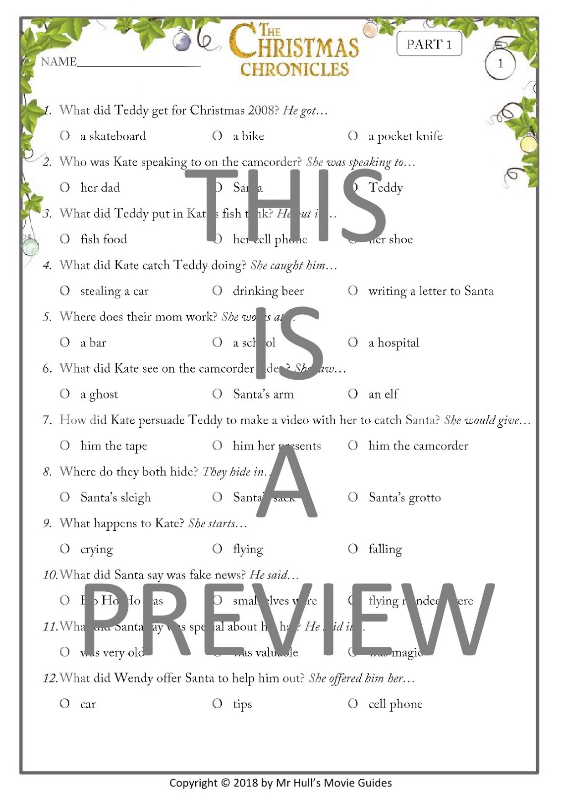 The Christmas Chronicles Movie Guide + Activities - (Color + B/W ...