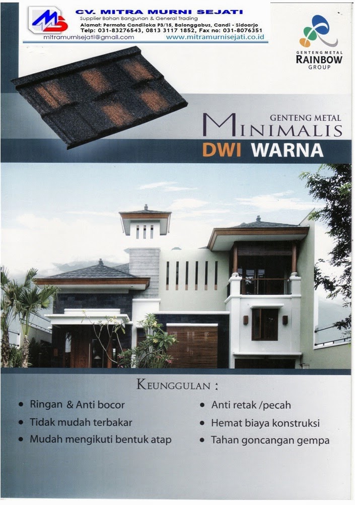 GENTENG METAL MULTI ROOF | SURYA ROOF: DWI WARNA GENTENG PASIR MINIMALIS