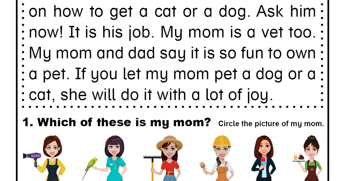 Reading Comprehension Worksheets: Short Word Stories