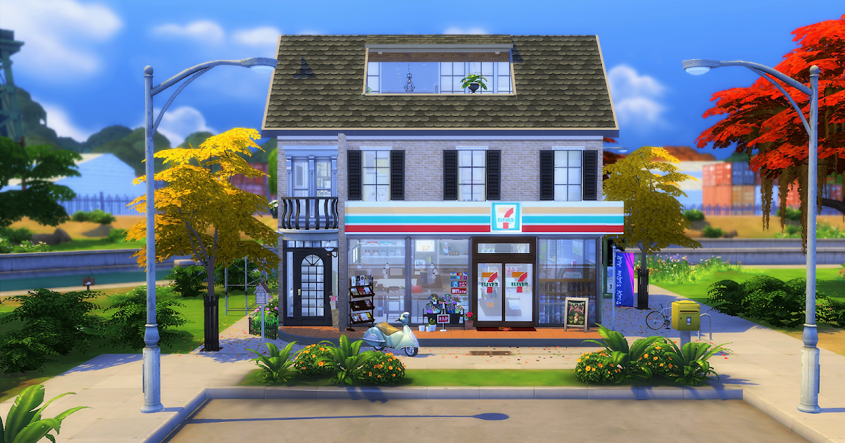 sim house design workshop: Sims 4 Convenience Store 7-ELEVEN ----- 模拟便利店