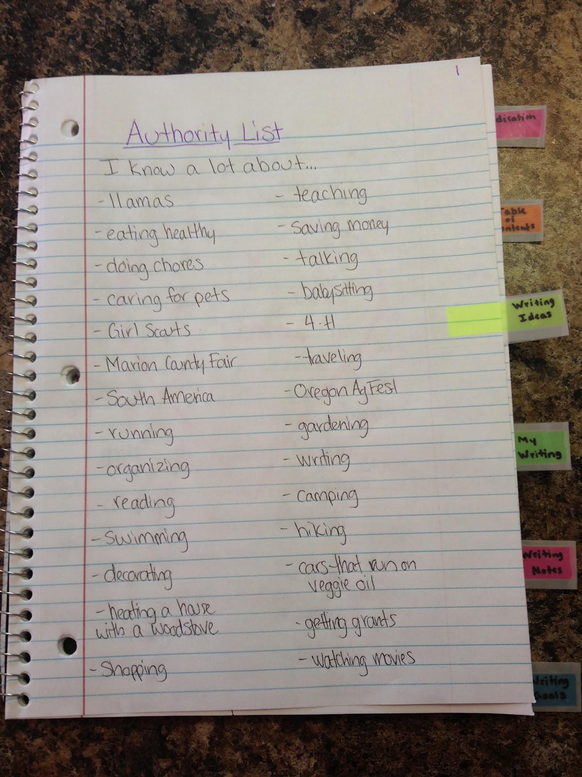 Apples of Your Eye! ~*~: Writer's Notebook Organization!