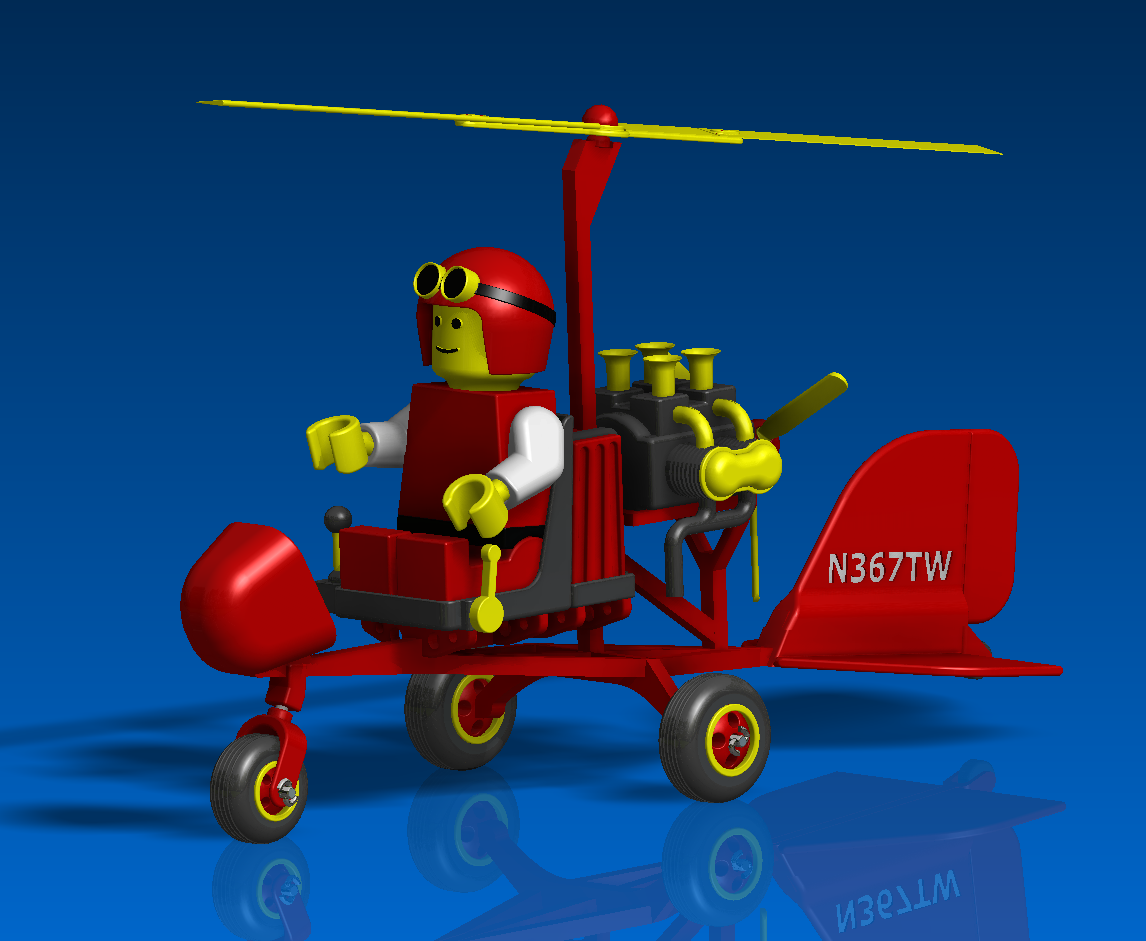 The Tinkers Workshop: 3D Printed Engine For Lego Gyrocopter Project
