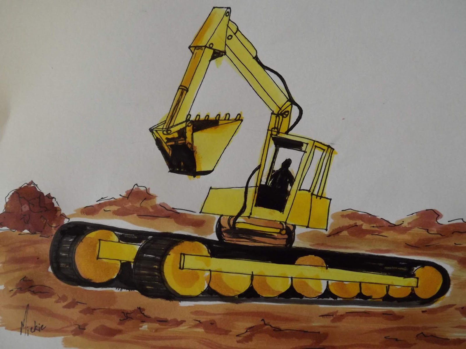 A Pretty Talent Blog: How to draw: An Excavator