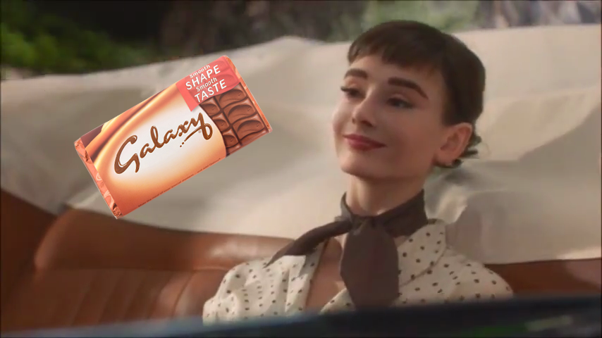 Noir and Chick Flicks: Audrey Hepburn Starring in a Galaxy Chocolate ...