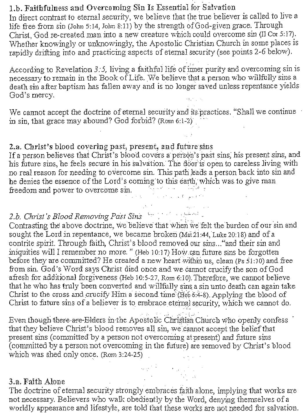 Apostolic Christian Church Elder Letter: This We Continue To Believe ...