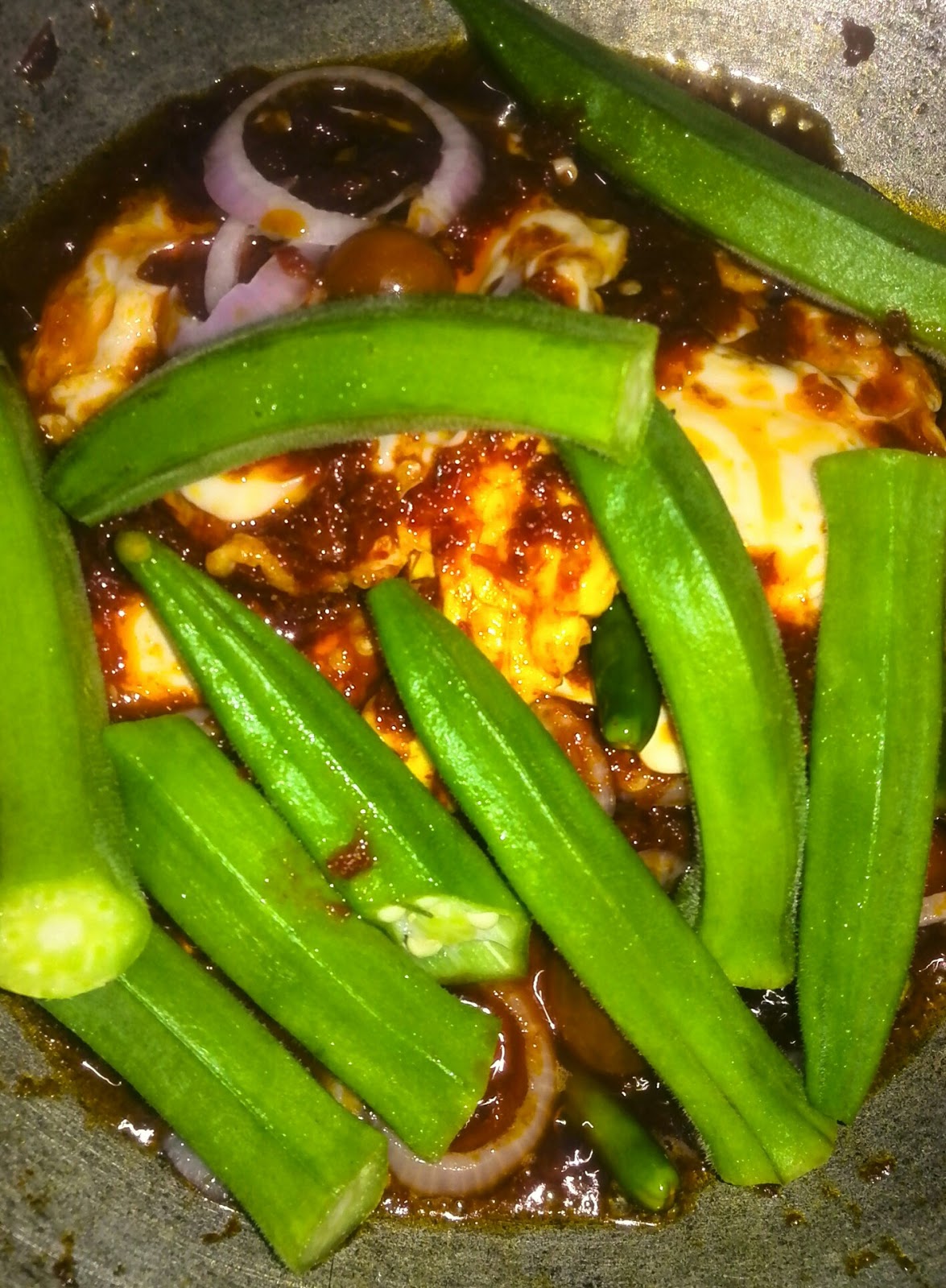 namakucella: SAMBAL TELUR DAN KACANG BENDI