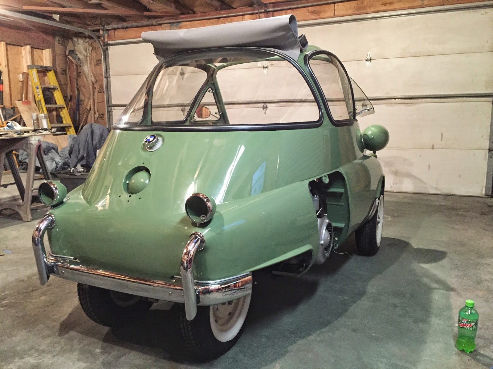 BMW Isetta Bubble Window Restoration Blog: mounting the body to the frame
