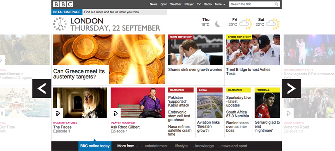 Free Thinking®: New BBC homepage