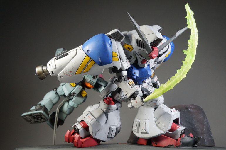 GUNDAM GUY: SD GP02 Gundam Physalis vs. GM Custom - Diorama Build