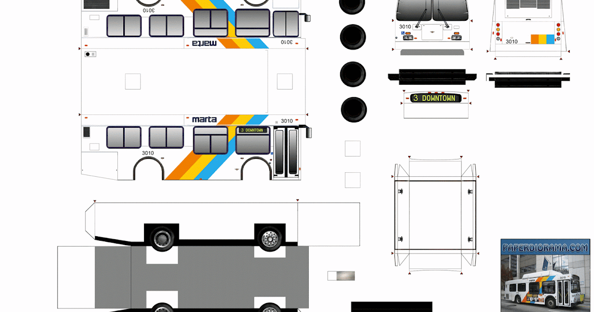 SP. Papel Modelismo: PaperBus New Flyer C30LF - Marta (Atlanta GA)