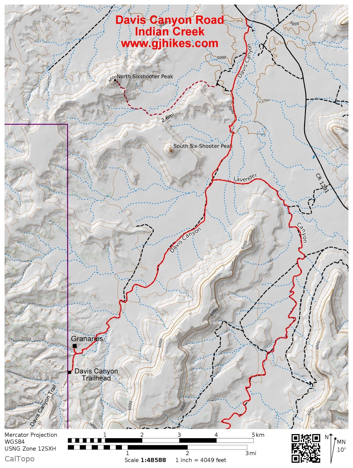gjhikes.com: Davis Canyon Road