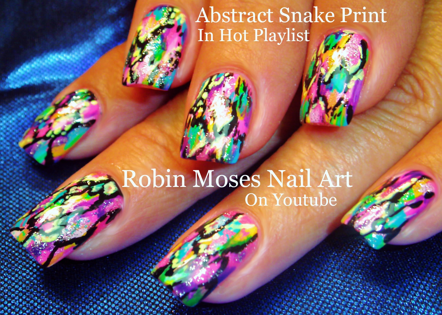 Nail Art by Robin Moses: Rainbow Abstract Snakeskin! "nails" "nail art ...