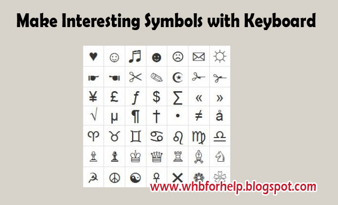 Make Interesting Symbols with Keyboard | whbforhelp