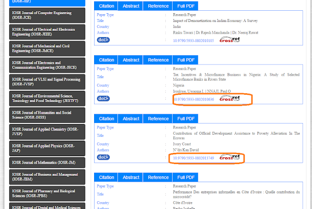 IOSR Journals provides DOI (Digital Object Identifier) to each ...
