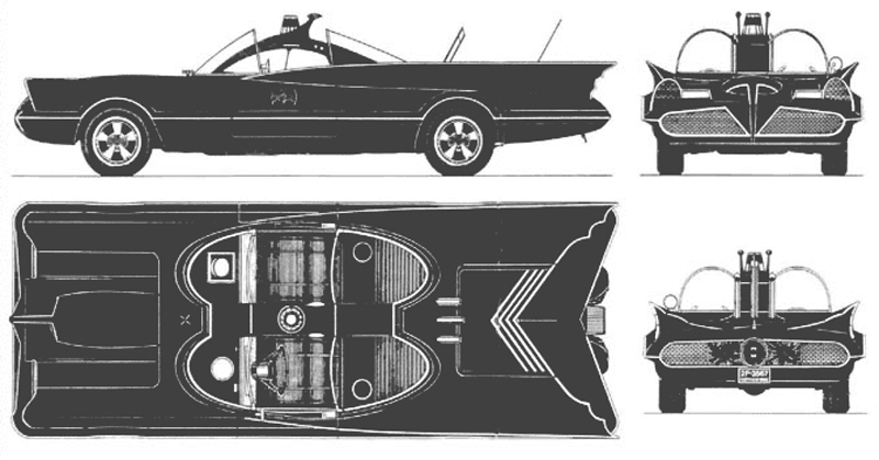 The Dork Review: Rob's Room: Batmobile Blueprints & Schematics (mostly)