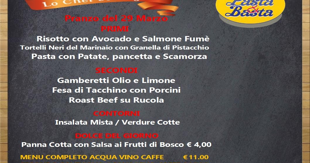 Ristorante Pasta e Basta: PRANZO A PREZZO FISSO