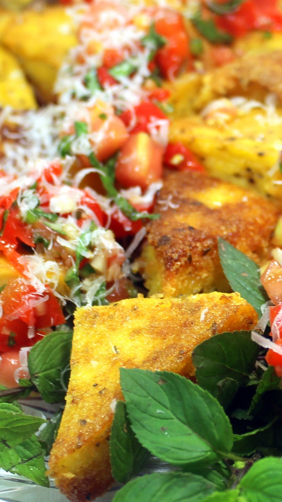 52 Ways to Cook: Fried Polenta Triangles with Roasted Red Pepper Relish ...