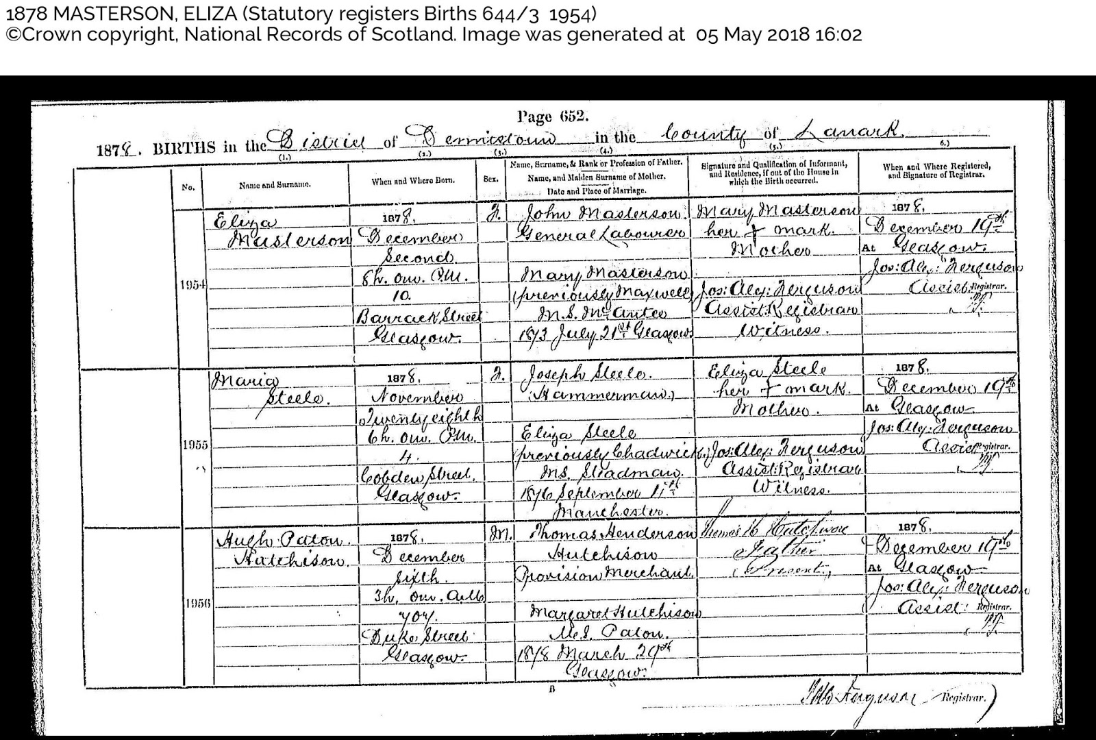 An American Immigrant Family: The Mastersons