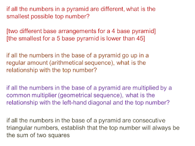 MEDIAN Don Steward mathematics teaching: number pyramids
