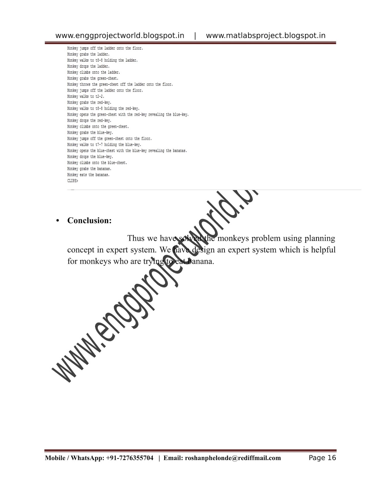 A Program to Implement Planning Concept for Monkey Bananas Problem Full ...