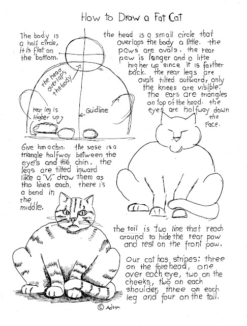 How to Draw Worksheets for The Young Artist: How To Draw a Fat Cat ...