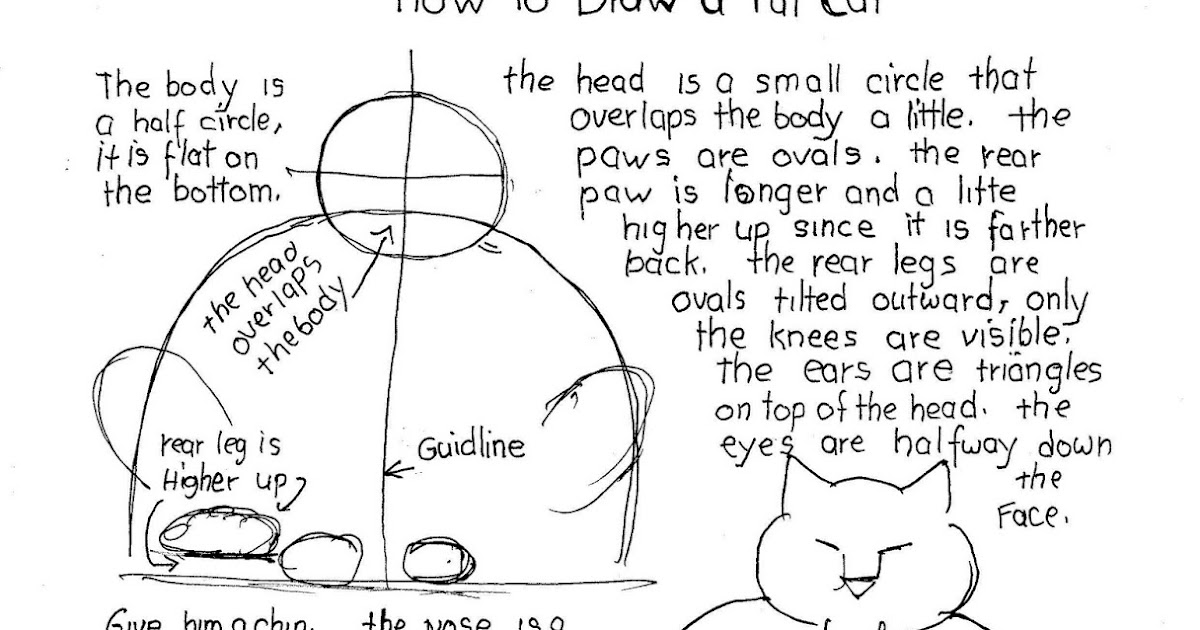 How to Draw Worksheets for The Young Artist: How To Draw a Fat Cat ...