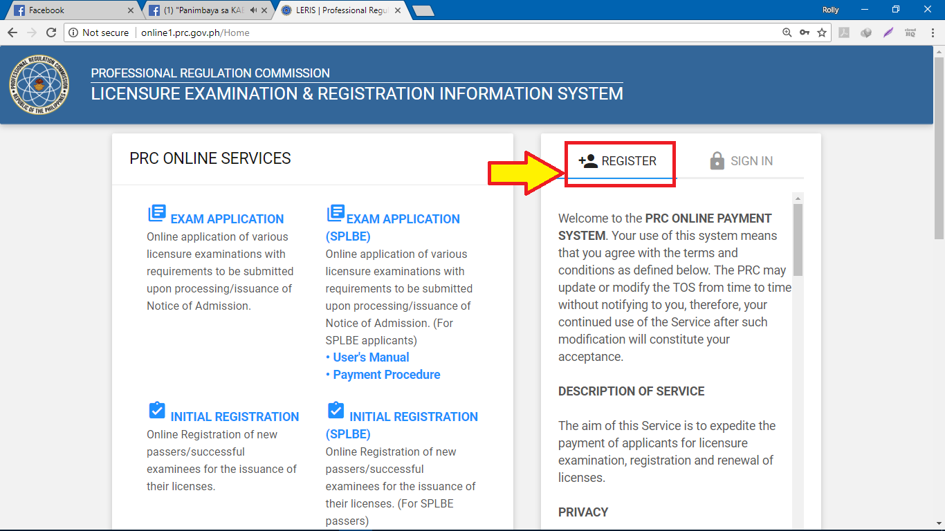 PROCEDURES IN PAYING PRC EXAMINATION & INITIAL REGISTRATION USING G ...