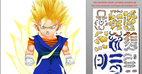 Tin-Papercraft-World: Chibi Angry Super Vegito SSJ1