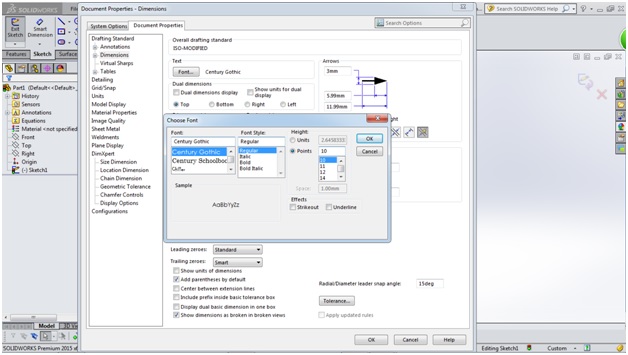 solidworks tutorials and tips: How to adjust dimension size in solid ...