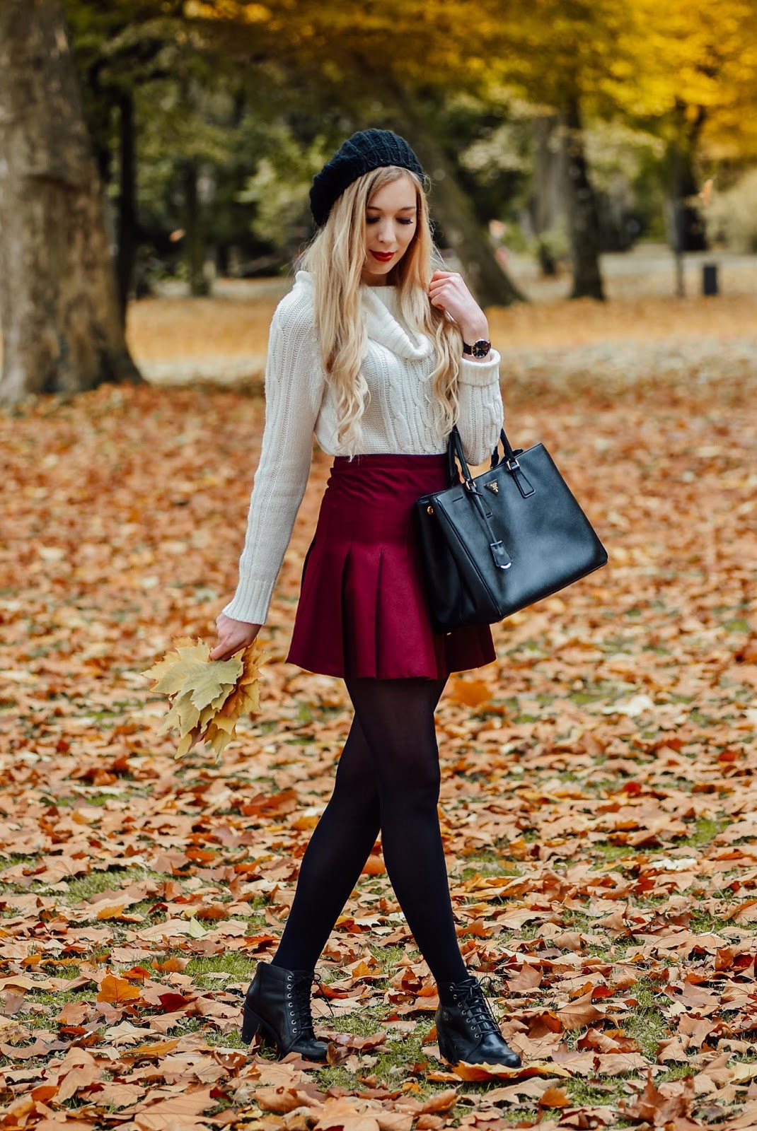 [OOTD] AUTUMN VIBES, TURTLENECK SWEATER, BURGUNDY SKIRT - Fashionmylegs ...