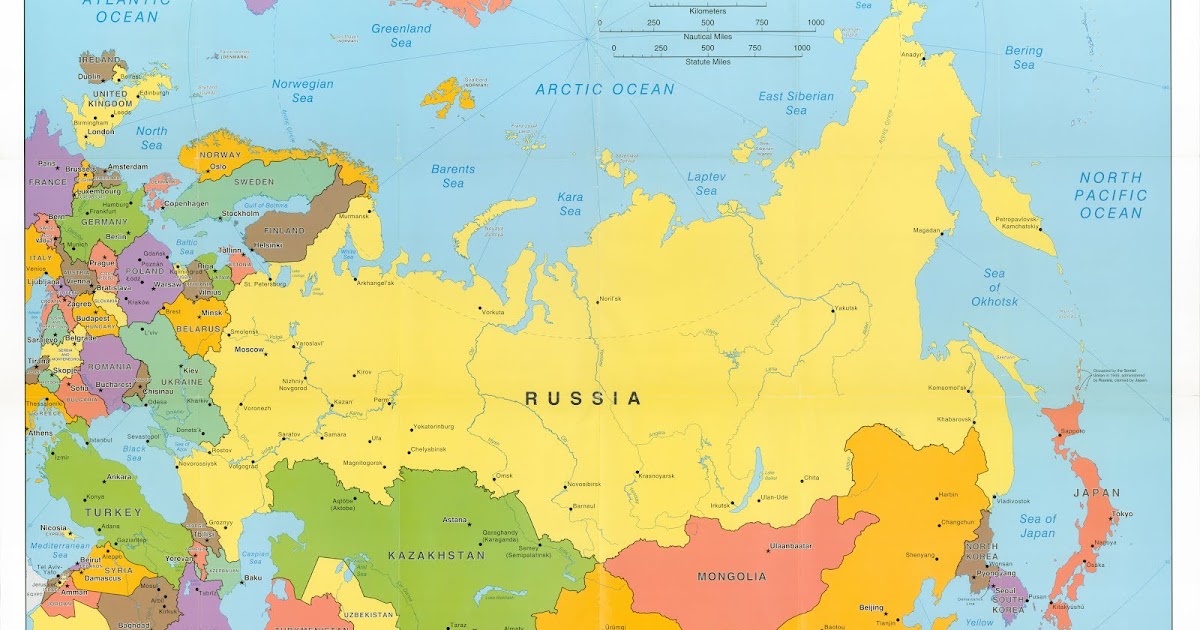 Wereldkaart: Kaart Eurazië – continenten Europa en Azië