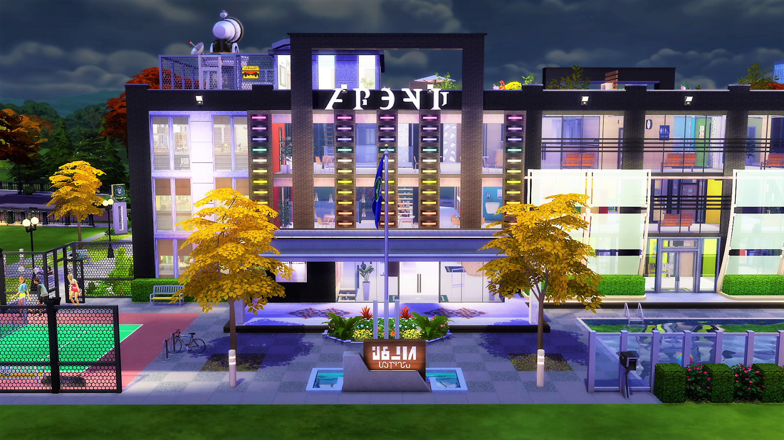 sim house design workshop: Sims 4 Rainbow High School ----- 七彩中学