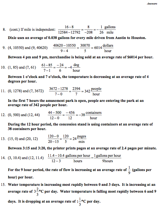 Average Rate Of Change Common Core Algebra 1 Homework Build Full Key Average Rate Of Change Common Core Algebra 1 Homework Build Full Key