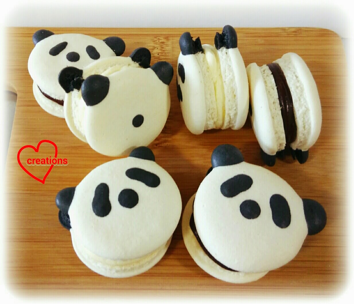Loving Creations for You: Panda Macarons with Lemon and Chocolate ...