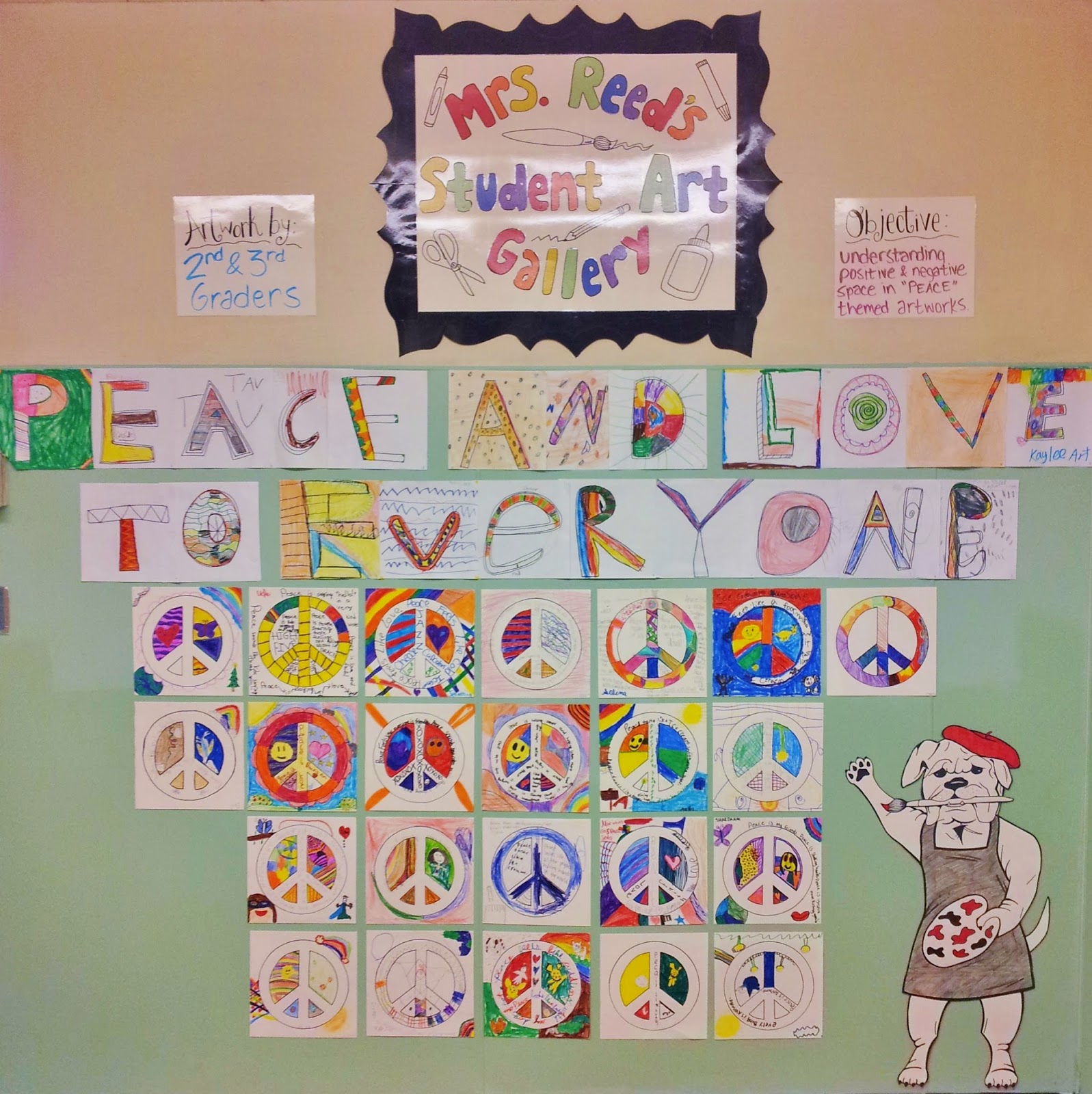 welcome to art class: positive/negative peace signs!