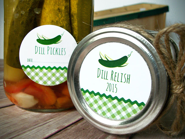 Colorful Adhesive Canning Jar Labels: Pickles Canning Jar Labels for ...